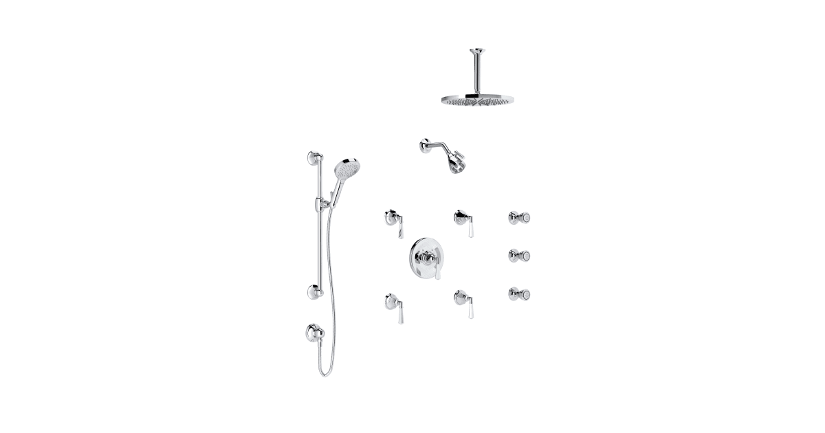 Rohl PALLADIAN-A4814LMAPC-KIT Palladian Thermostatic Shower System with ...