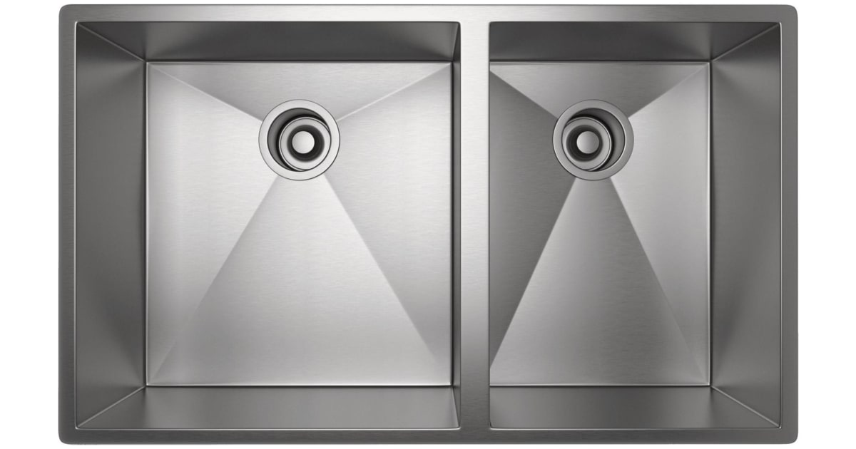 Rohl RSS3118SB Forze 32-3/4" Undermount Double Basin Stainless Steel ...