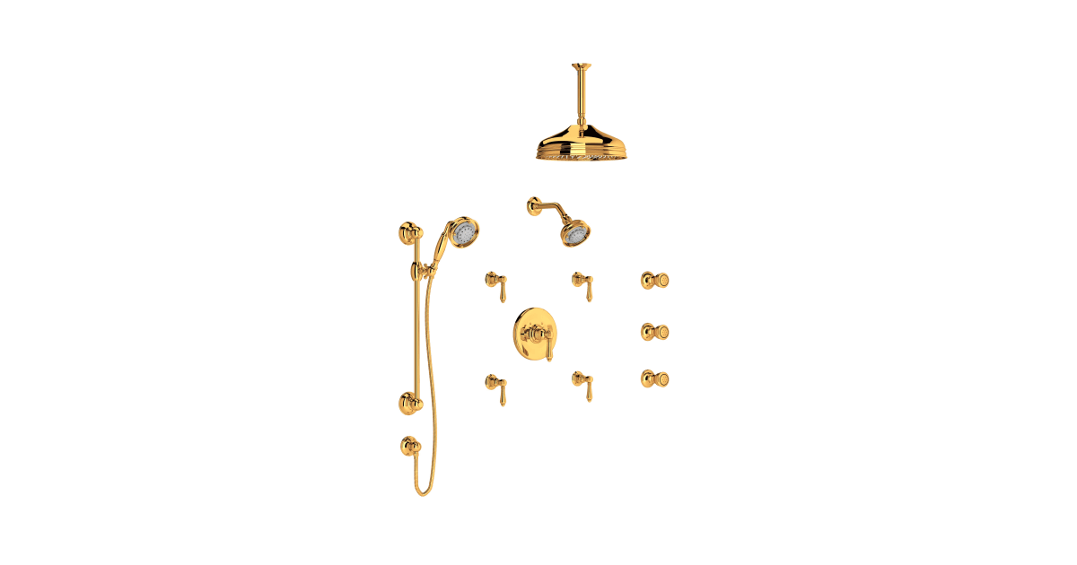 Rohl VIAGGIO-A4914LMIB-KIT Viaggio Thermostatic Shower System with ...