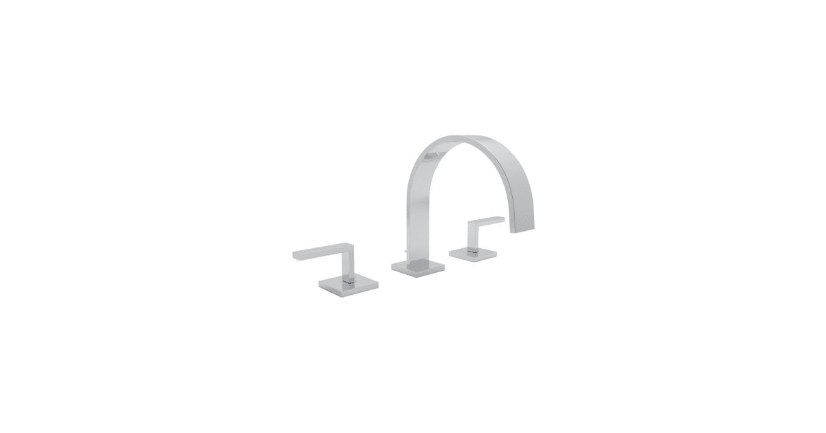 Rohl WA106L-APC-2 Wave Widespread Kitchen Faucet with Pop-Up Drain and ...