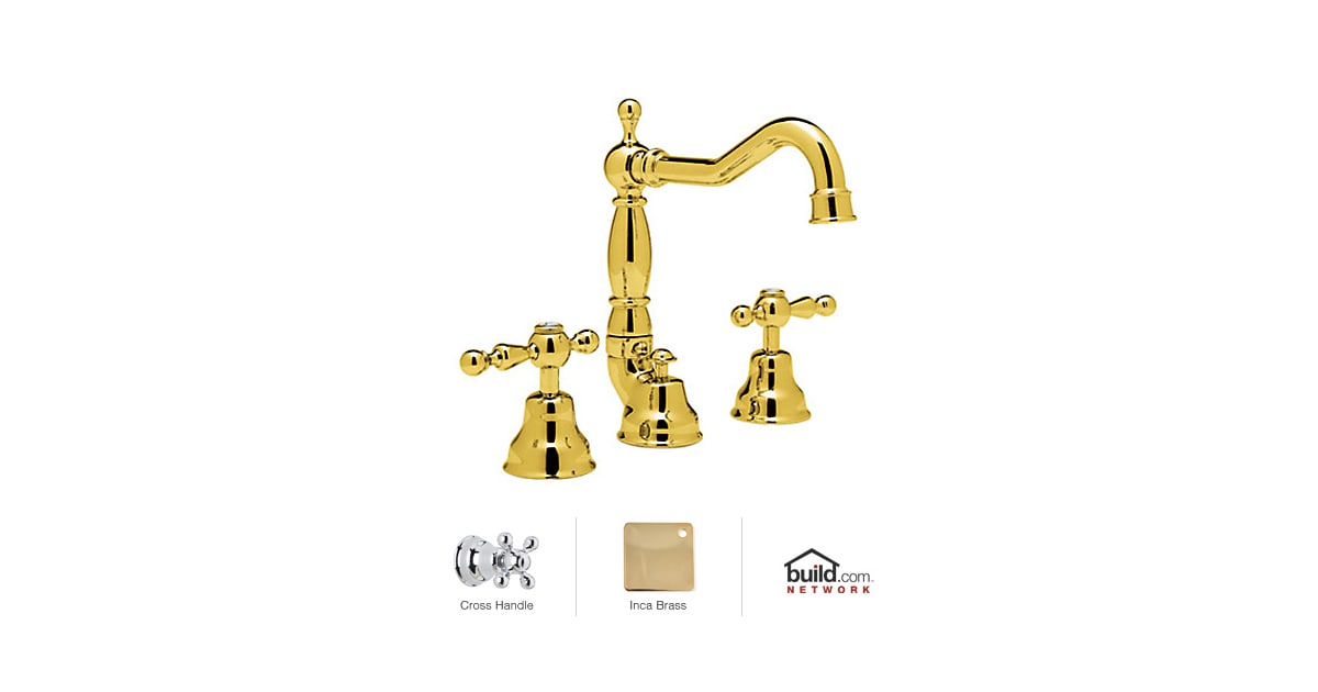 Rohl AC109X-IB-2 Cisal Widespread Bathroom Faucet with Metal Cross ...