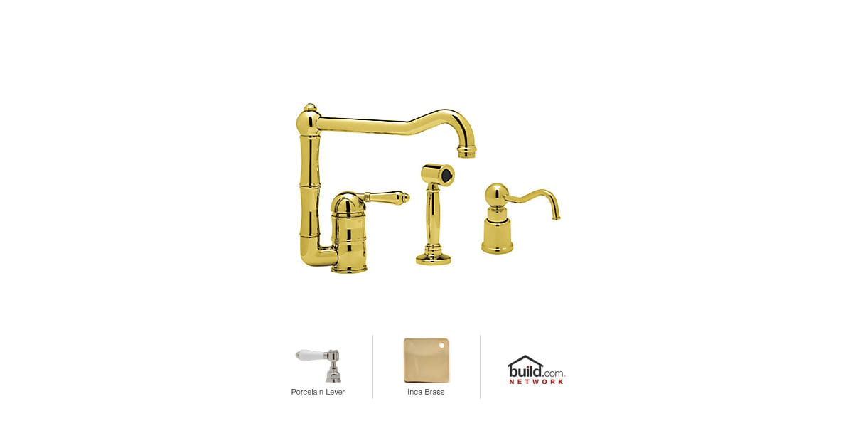 Rohl AKIT36082LPWSIB-2 Country Kitchen Kitchen Faucet with Side Spray ...