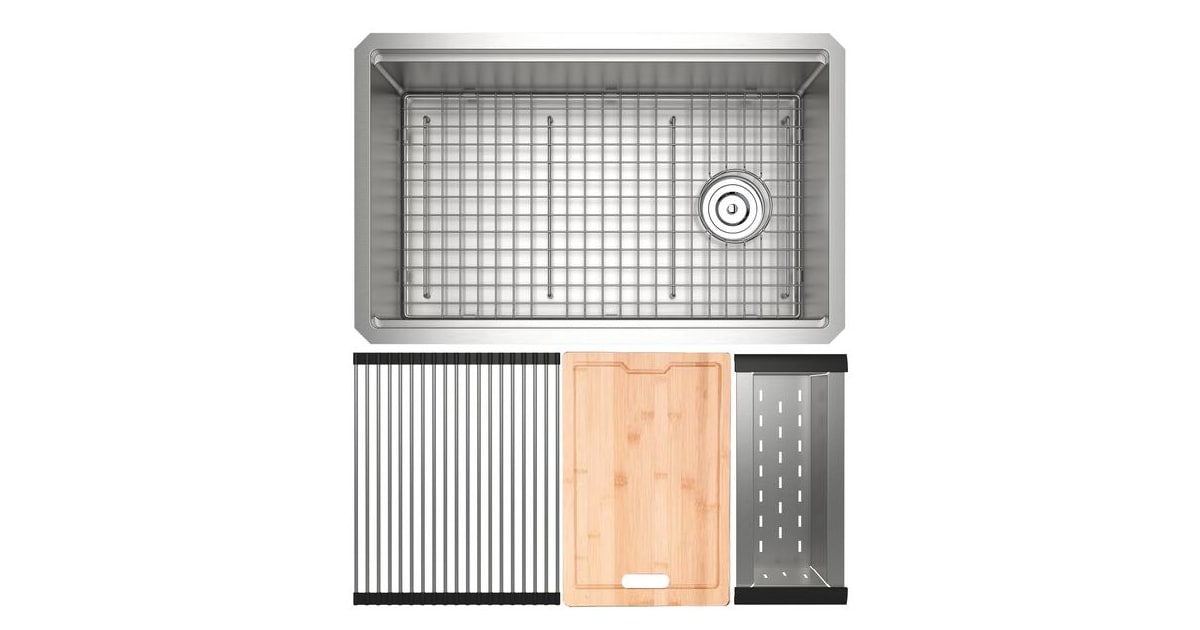 Rohl Culinario 30" Chef Workstation Sink with Cutting Board, Colander ...