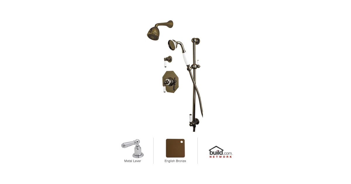 Rohl U.KIT45L-EB Edwardian Shower System with Thermostatic Valve Trim ...