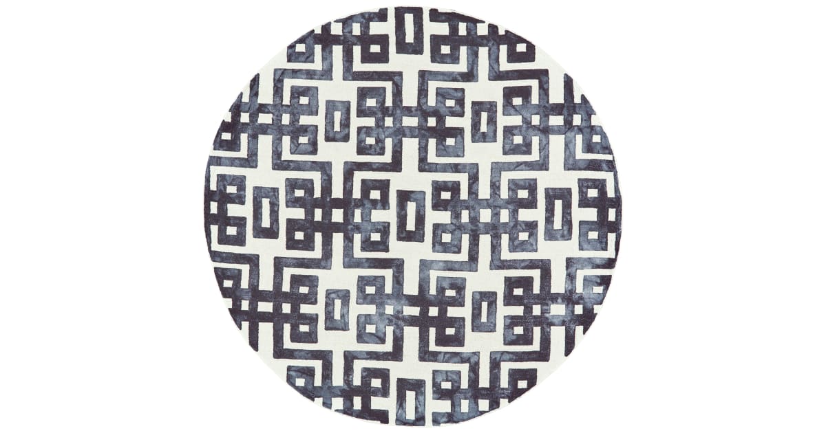 Roseto FZRG21389STN Giovanna 10' x 10' Wool Hand Tufted Geometric Round ...