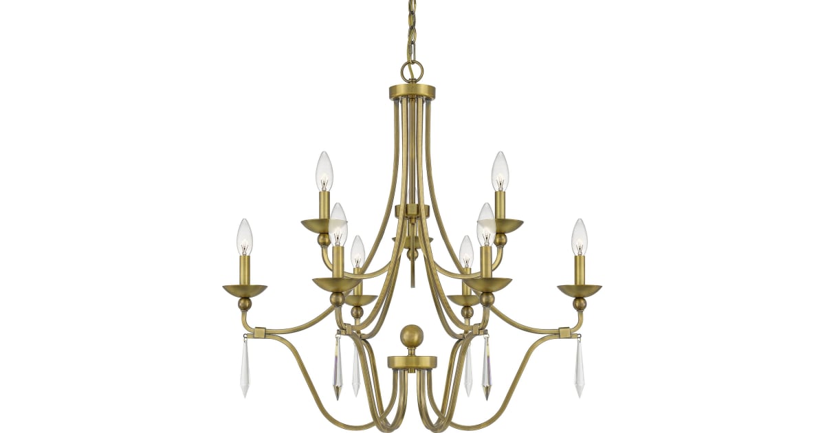 Roseto MVCH8753AGBR Rolette 9 Light 32" Wide Chandelier | Ferguson Home