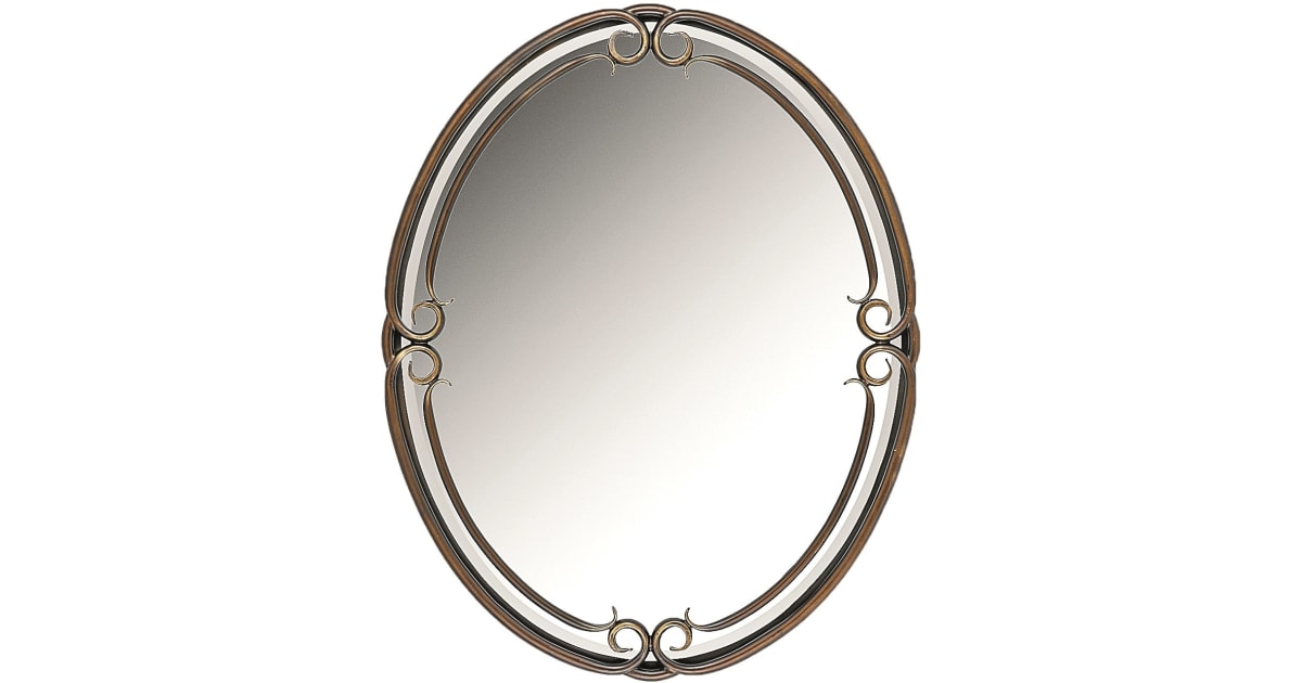 Roseto MVMIR9958PLBRZ Morris 30" x 24" Oval Decorative Mirror ...