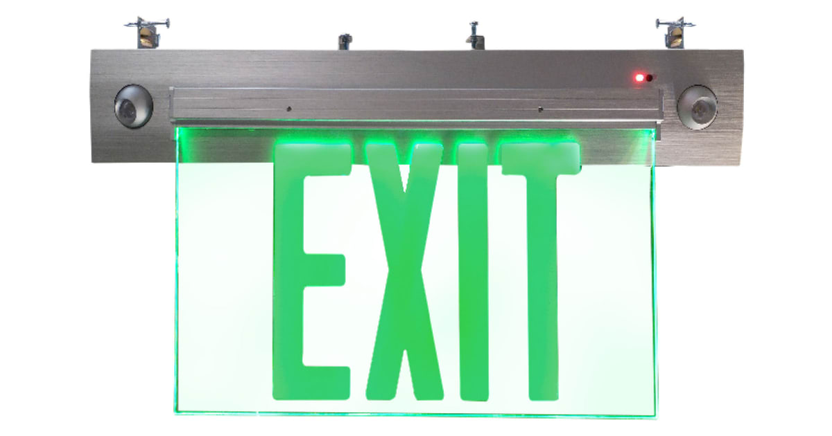RP Lighting and Fans RXEL35GBA 17" Green LED Single Faceplate Recessed ...