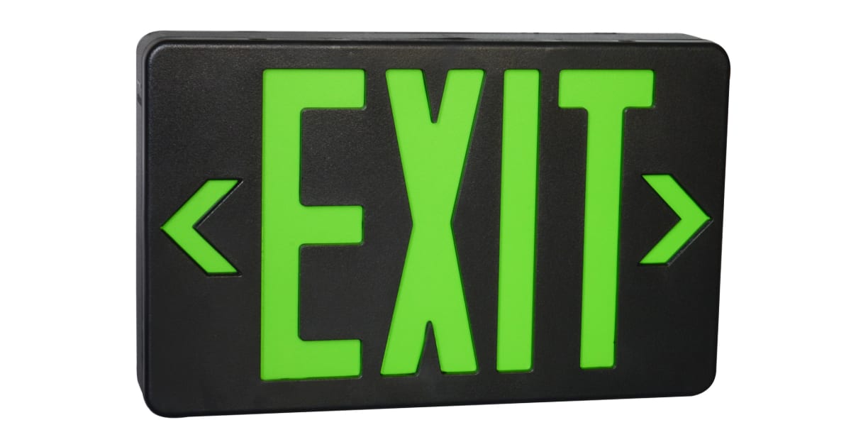 RP Lighting and Fans RXL5GB 12" Green LED Standard Exit Sign | Ferguson ...