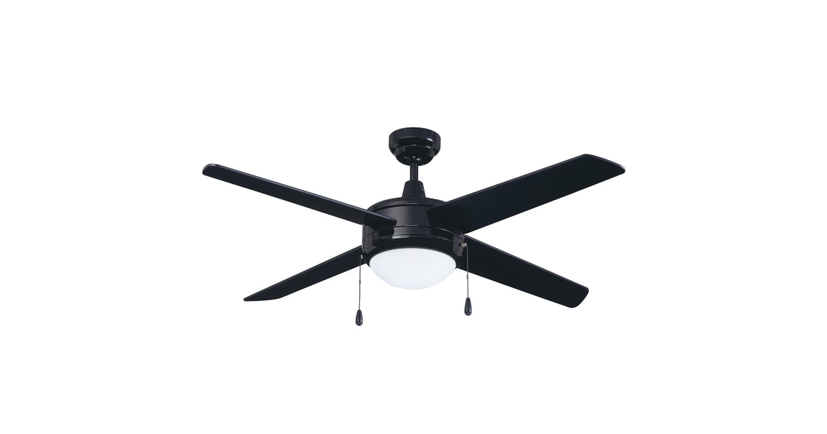 RP Lighting and Fans 1008LED-BK-BK Europa 50" 4 Blade Indoor Ceiling ...