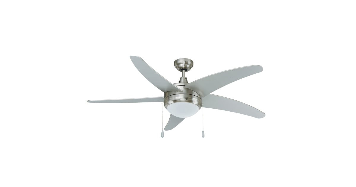 RP Lighting and Fans 1025BN-BN-E26-L Mirage I 50" 5 Curved Blade Indoor ...