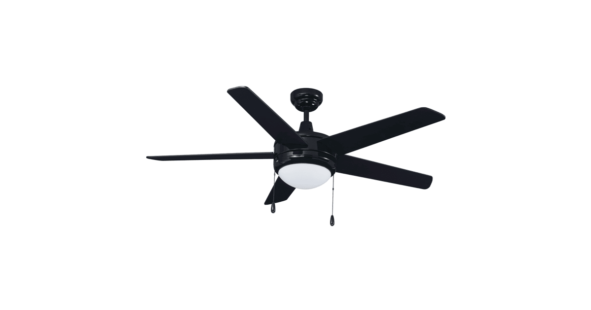 RP Lighting and Fans 1045LED-1BK-BK Mirage IV 52" 5 Blade Indoor ...