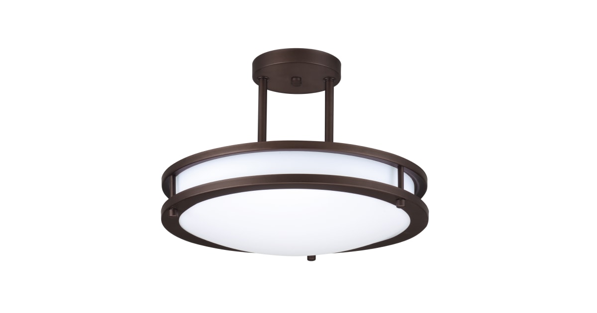RP Lighting and Fans 4342OB-D 15" Wide LED Semi-Flush Drum Ceiling ...