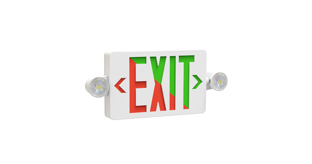 RP Lighting and Fans RXEL42RGW Turner Dual Color LED Exit Sign ...