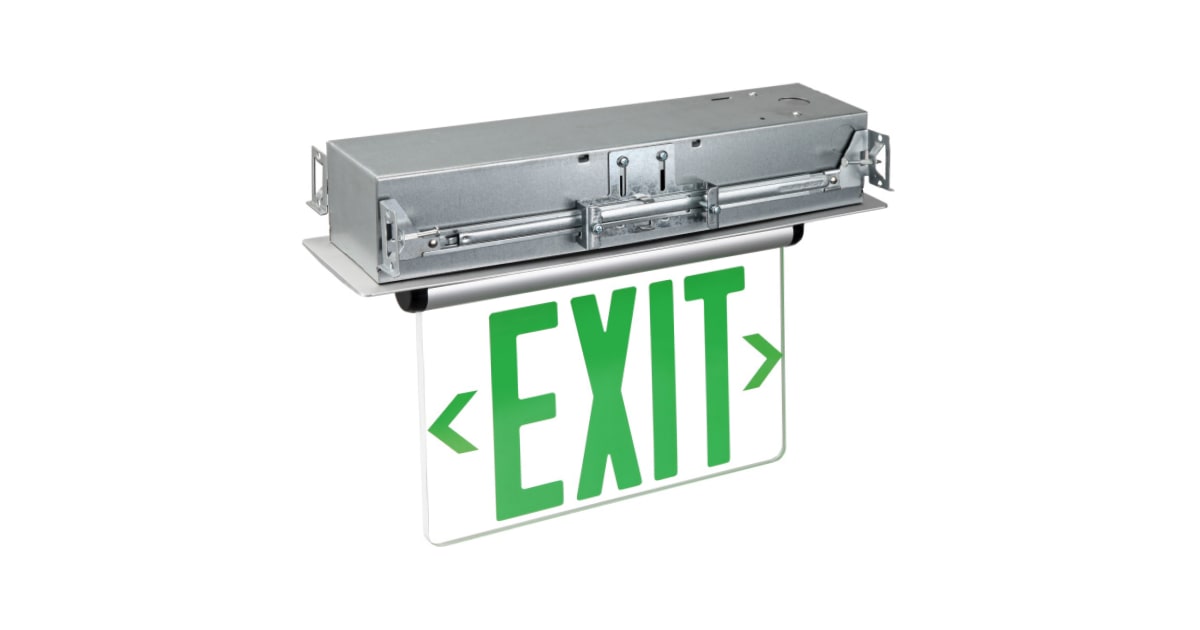 RP Lighting and Fans RXL34GBA Hanover 14" LED Recessed Double-Face Exit ...