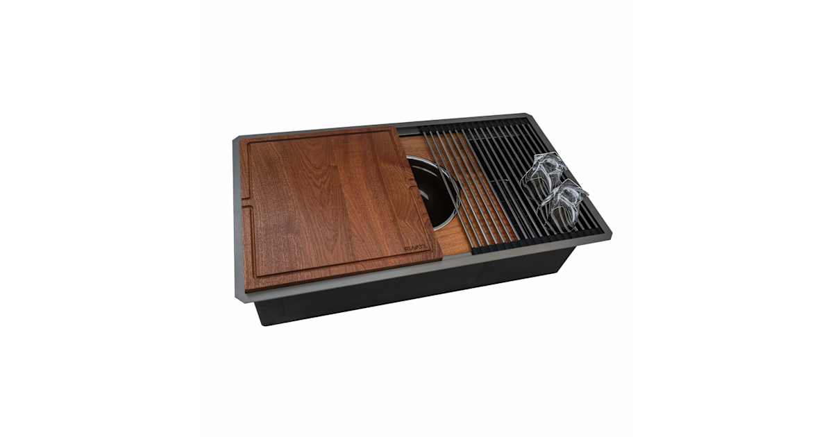 Ruvati RVH6222BL Dual-Tier Pro 33-1/2" Undermount Single Basin ...