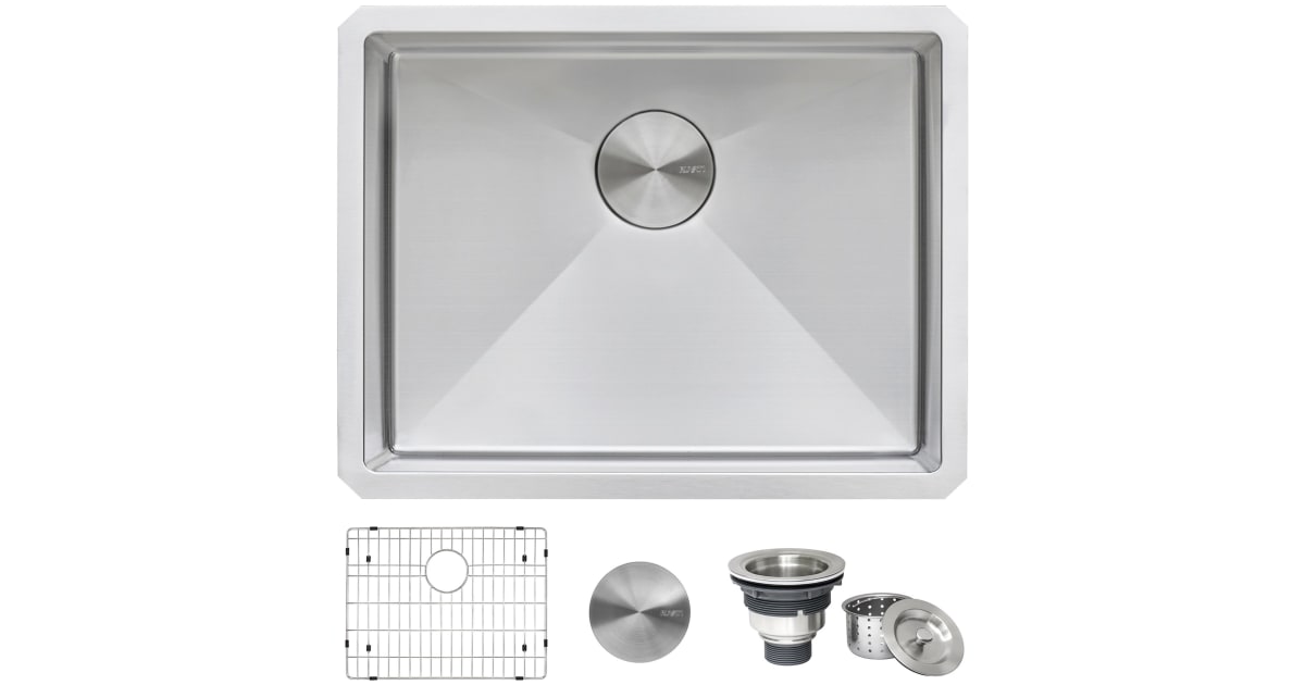 Ruvati RVH7123 Gravena 23" Undermount Single Basin 16 Gauge Stainless ...