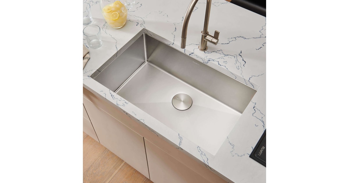 Ruvati RVH7400 Gravena 32" Undermount Single Basin 16 Gauge Stainless ...