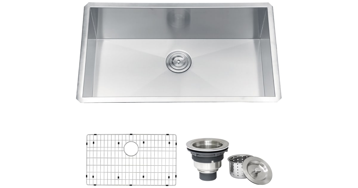 Ruvati RVH7405 Nesta 32" Undermount Single Basin 16 Gauge Stainless ...