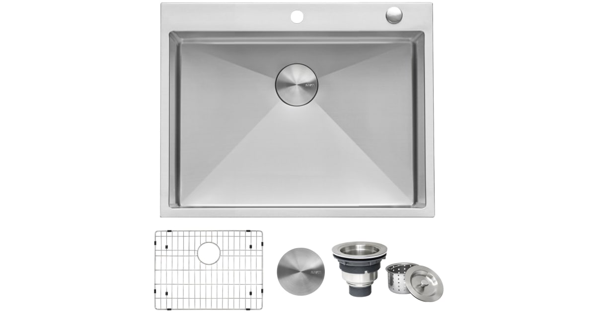 Ruvati RVH8008 Tirana 28" Drop In Single Basin 16 Gauge Stainless Steel ...