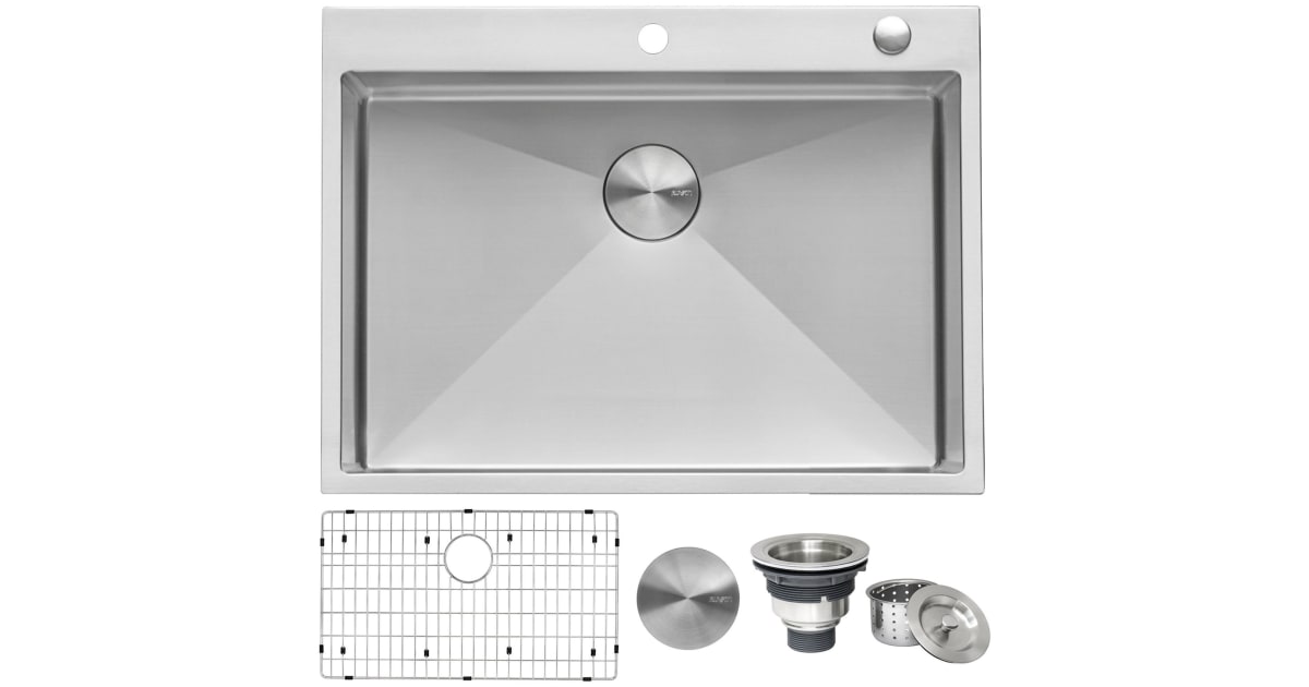 Ruvati RVH8009 Tirana 30" Drop In Single Basin 16 Gauge Stainless Steel ...