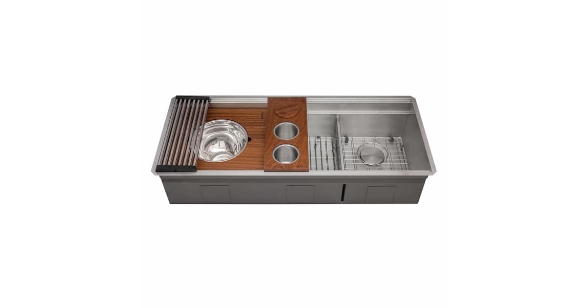 Ruvati RVH8253 Dual-Tier 45" Undermount Double Basin Stainless Steel ...