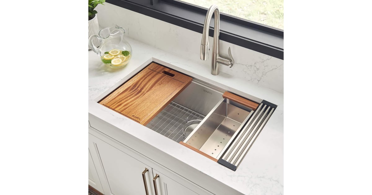 Ruvati RVH8301 Roma 32" Undermount Single Basin Stainless Steel Kitchen ...