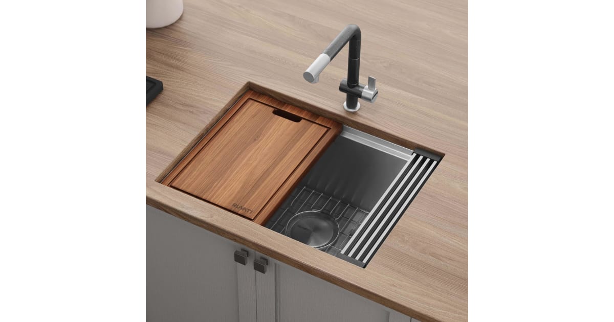 Ruvati RVH8324 Roma Pro 24" Workstation Rounded Corners Undermount ...