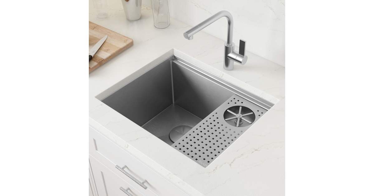 Ruvati RVH8542ST Ibiza 22" Undermount Single Basin Stainless Steel Bar ...