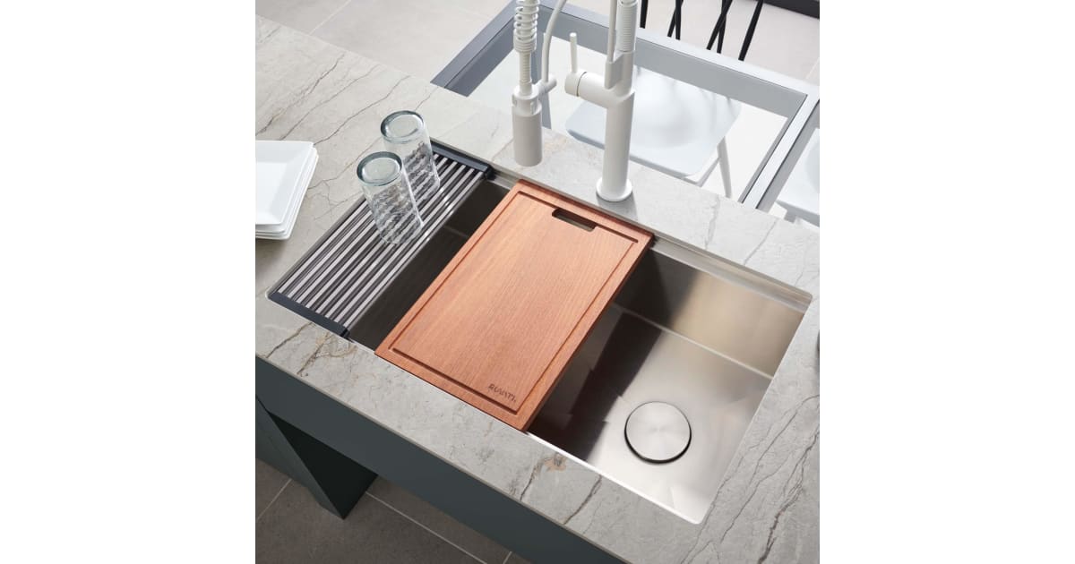 Ruvati RVH8591 Veniso 33" Workstation Slope Bottom Offset Drain ...