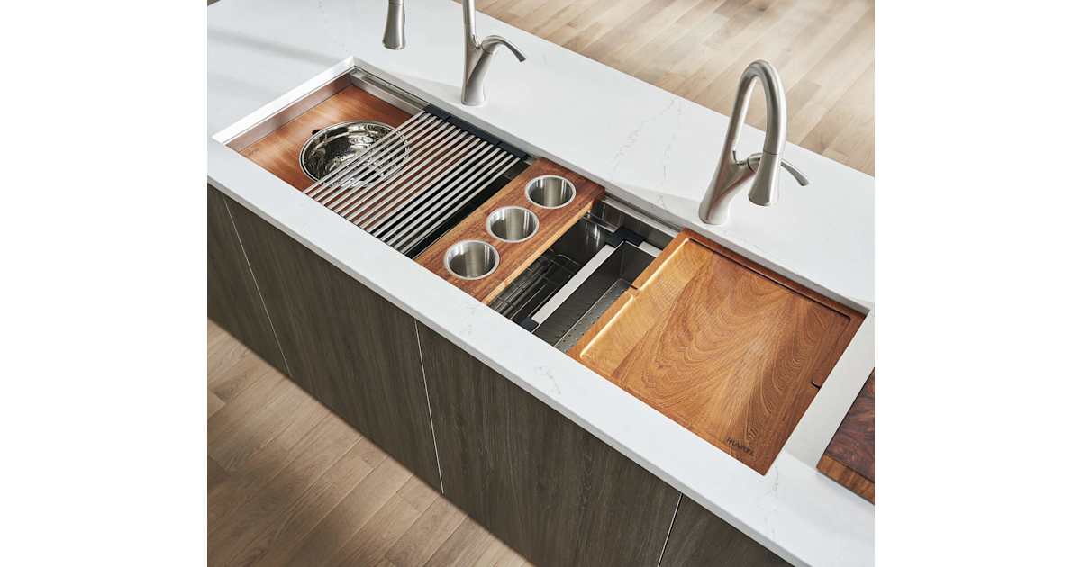 Ruvati RVH8666 Dual-Tier 69" Undermount Single Basin Stainless Steel ...