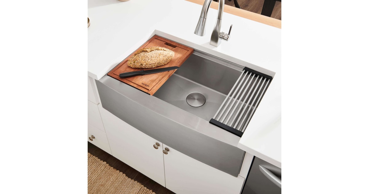 Ruvati RVH9200 Verona 33" Farmhouse Single Basin 16 Gauge Stainless ...