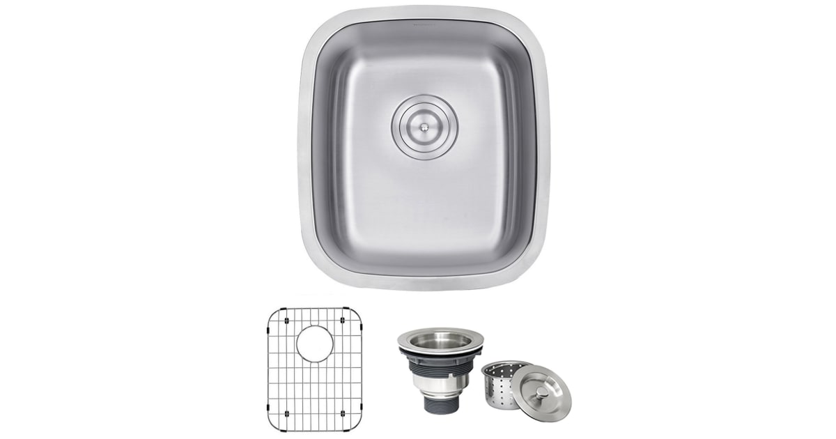 Ruvati RVM4110 Parmi 15-3/4" Undermount Single Basin 16 Gauge Stainless ...