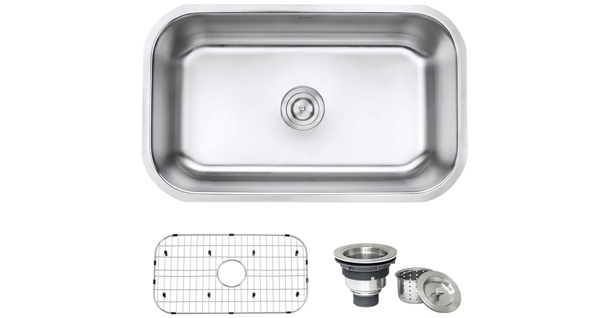 Ruvati RVM4250 Parmi 30" Undermount Single Basin 16 Gauge Stainless ...