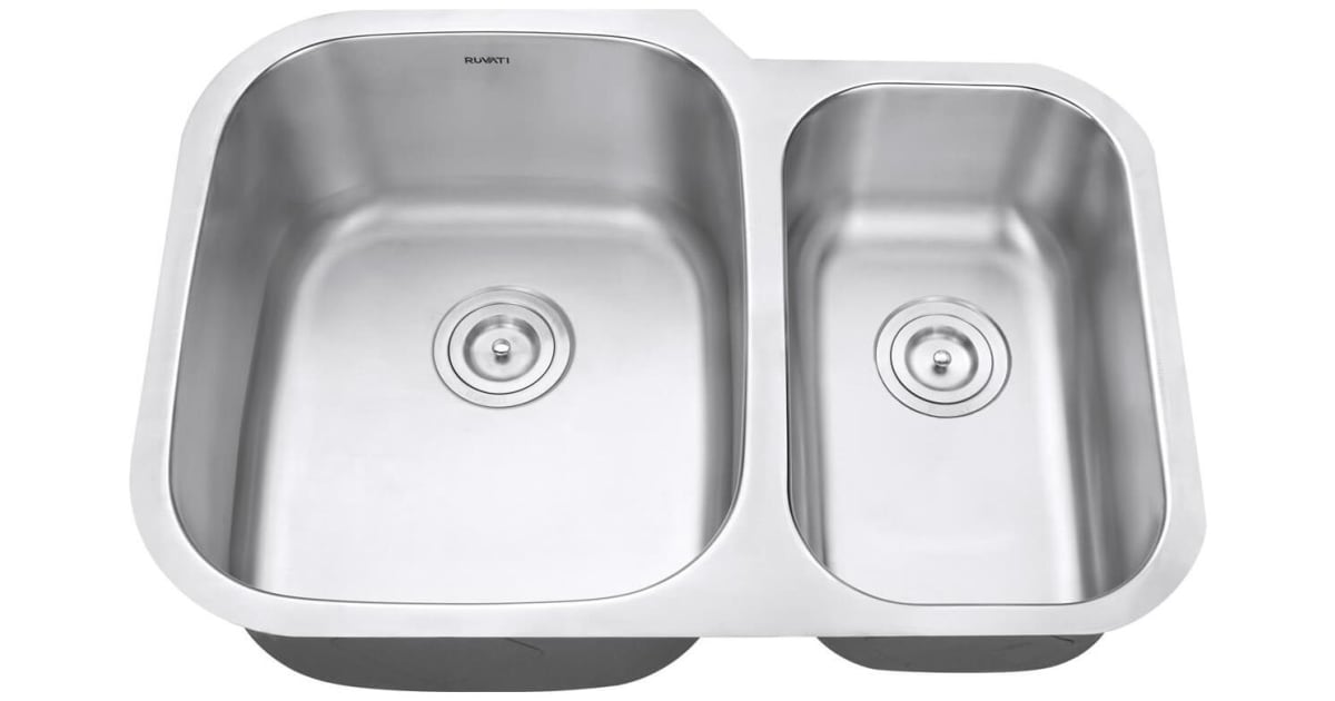 Ruvati RVM4500 Parmi 29" Undermount Double Basin 16 Gauge Stainless ...