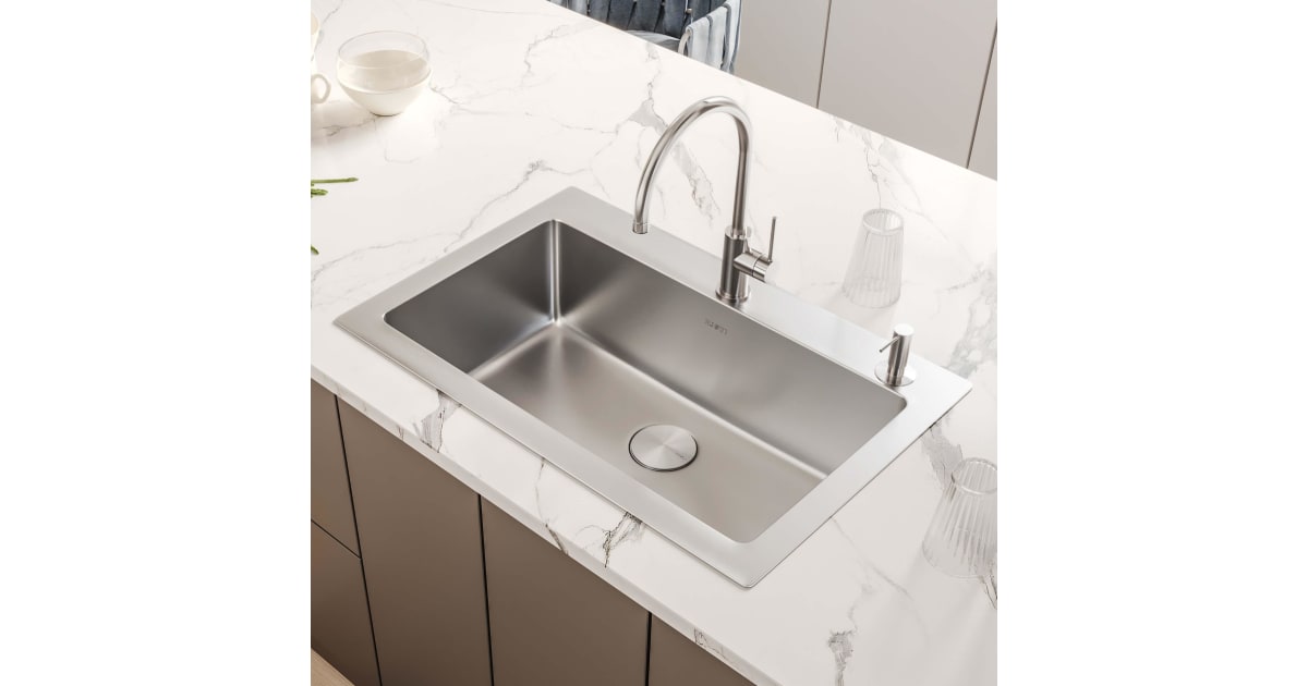Ruvati RVM5001 Modena 33" Drop-In Single Basin Stainless Steel Kitchen ...