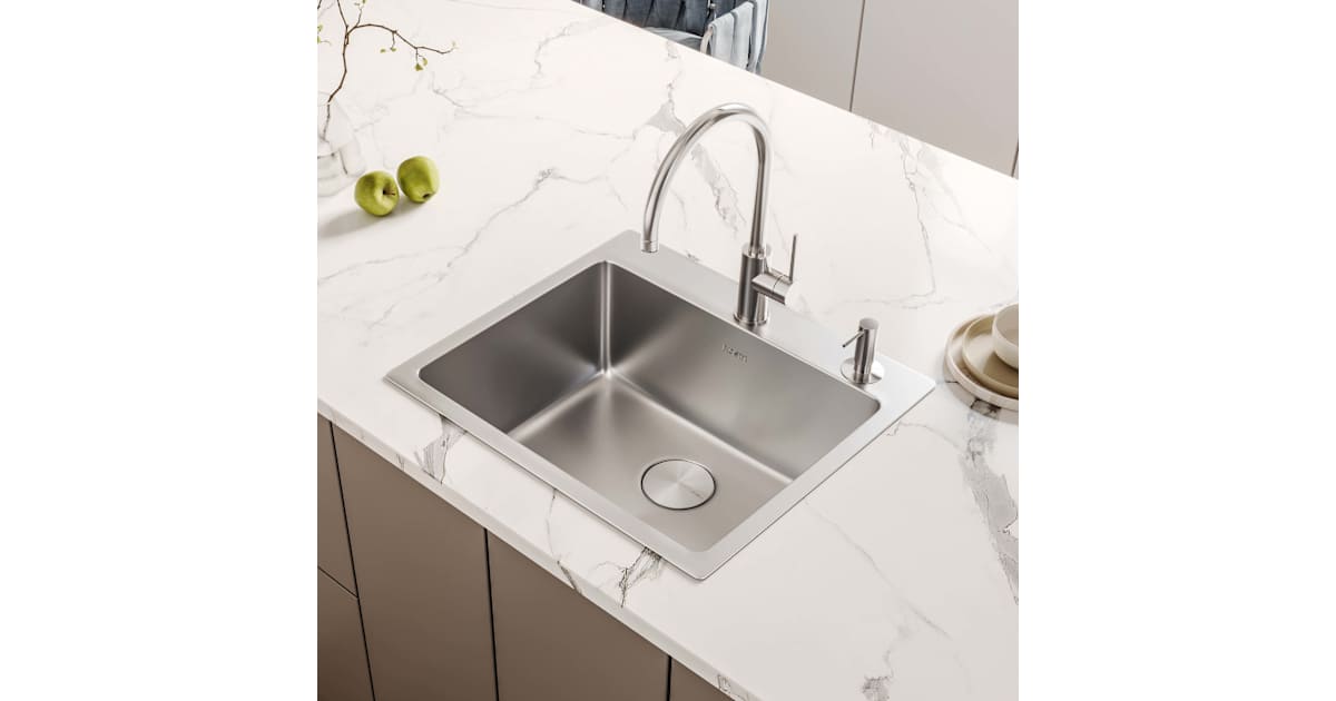 Ruvati RVM5021 Modena 21" Drop In Single Basin Stainless Steel Kitchen ...