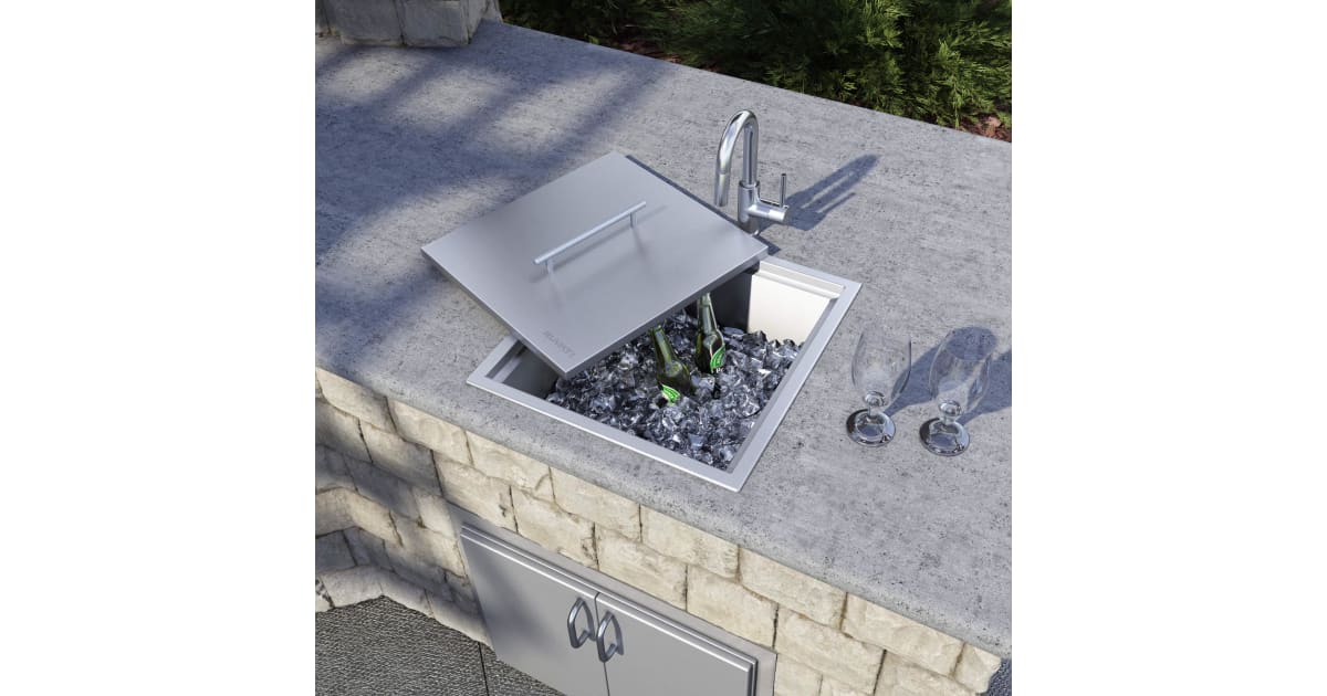 Ruvati RVQ6221 Merino Drop In 20" x 21" Stainless Steel Insulated Ice ...