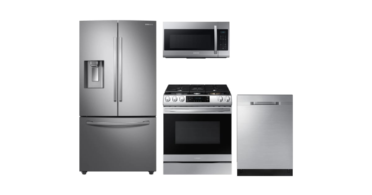 Samsung SAMBF21-GAS Four Piece Kitchen Package Featuring Counter Depth ...