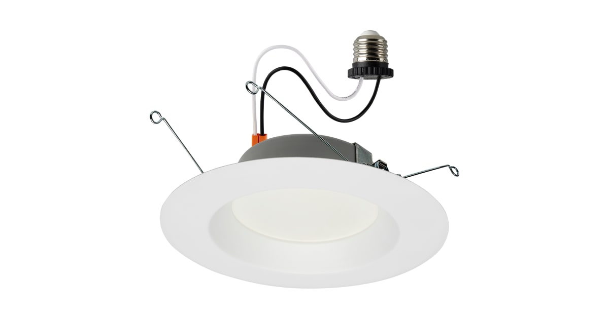 Satco Lighting S11644 Nuvo 6" Medium (E26) Baffle Recessed Trim and New ...