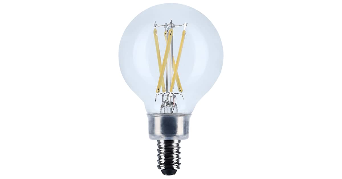 Satco Lighting S12472 4 Watt Dimmable G16.5 Candelabra (E12) LED Bulb ...