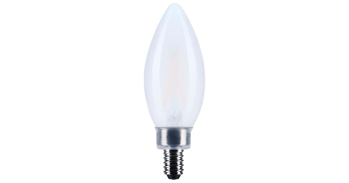 Satco Lighting S12491 3 Watt Dimmable B11 Candelabra (E12) LED Bulb- 200 Lumens, 3000K, and ...