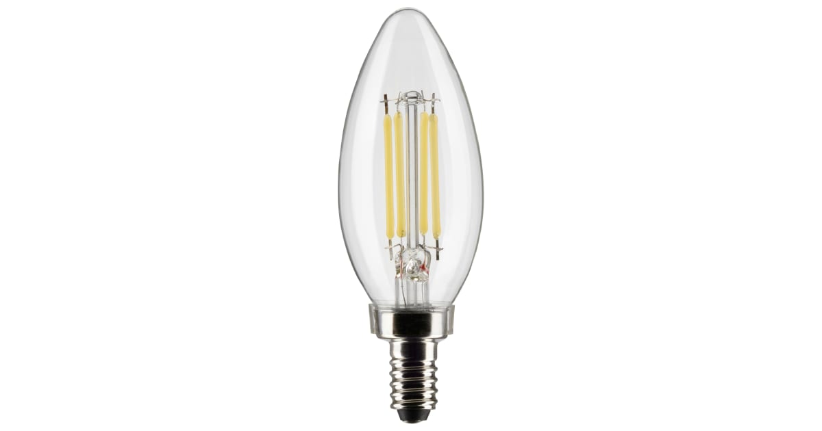 Satco Lighting S21276 5.5 Watt Vintage Edison Dimmable B11 Candelabra (E12) LED Bulb - 500 ...