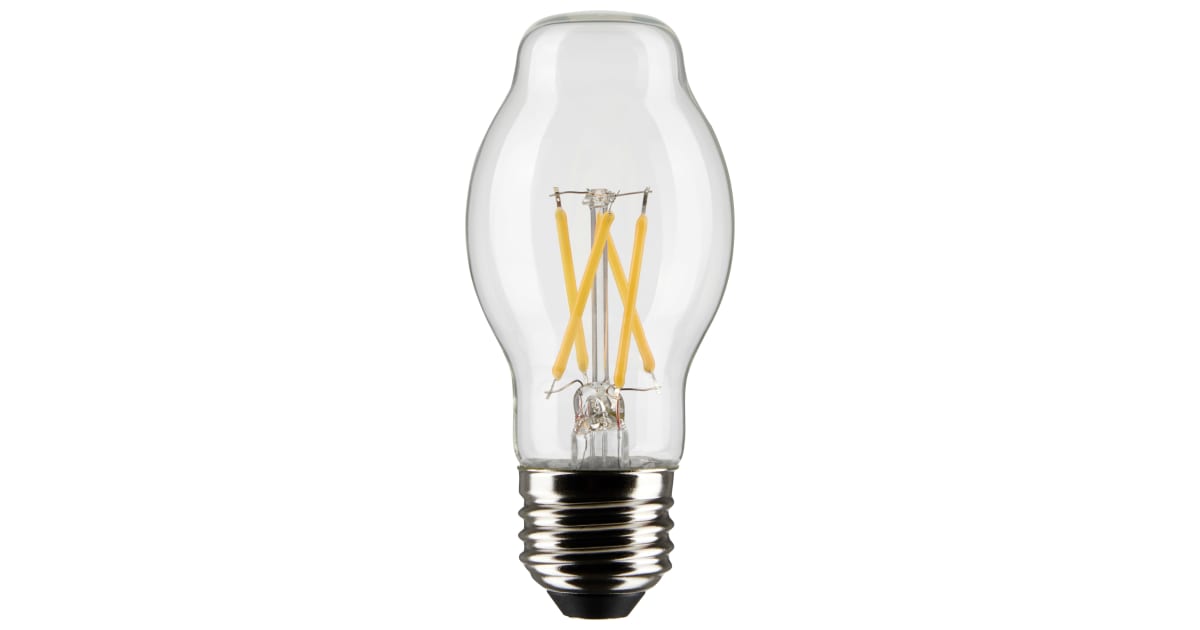 Satco Lighting S21330 5 Watt Vintage Edison Dimmable BT15 Medium (E26) LED Bulb - 450 Lumens ...