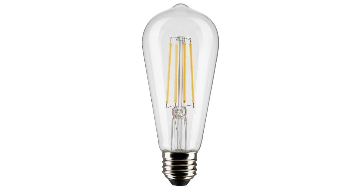 Satco Lighting S21365 8 Watt Vintage Edison Dimmable ST19 Medium (E26) LED Bulb - 800 Lumens ...