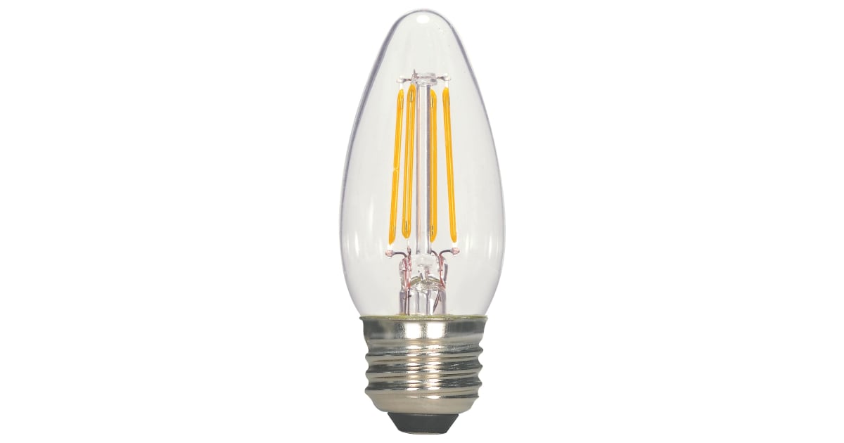 Satco Lighting S21707 Pack of (2) 5.5 Watt Vintage Edison B11 Medium (E26) LED Bulbs - 500 ...