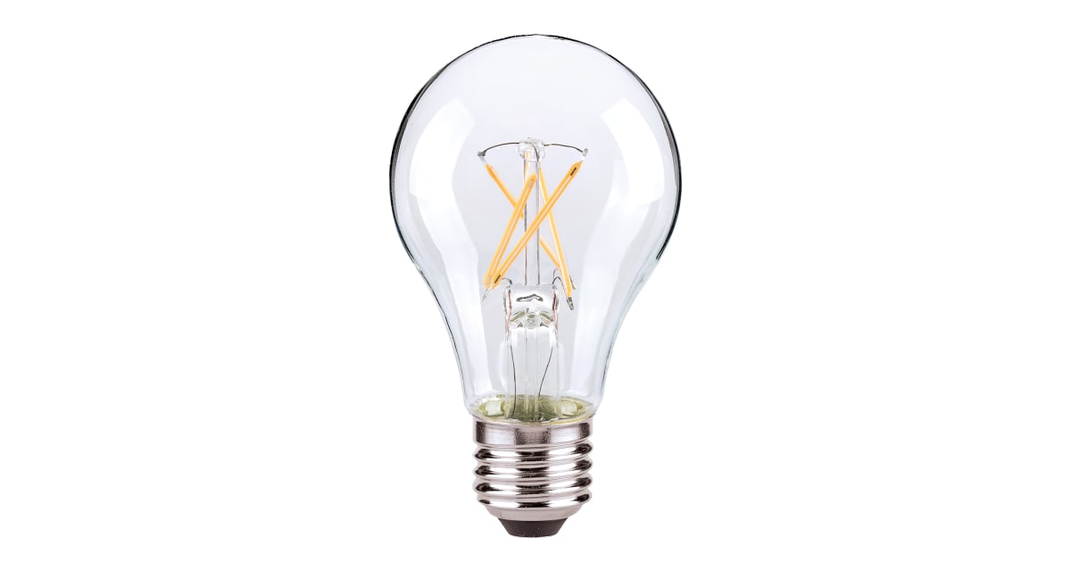 Satco Lighting S21712 Pack of (4) 5 Watt Vintage Edison A19 Medium (E26) LED Bulbs - 450 Lumens ...