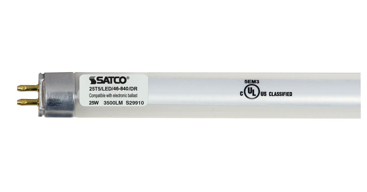 Satco Lighting S29910 Single 48 Inch 25 Watt T5 Bi Pin LED Bulb - 1,700 ...