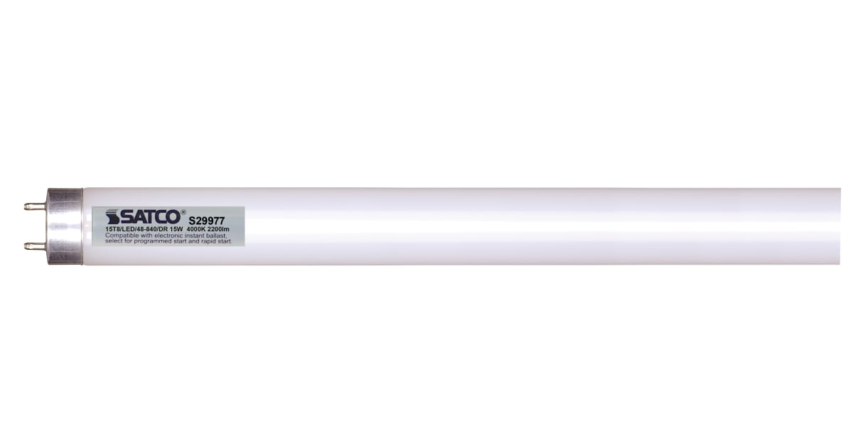 Satco Lighting S29977 Single 48 Inch 15 Watt T8 Bi Pin LED Bulb - 8,000 ...
