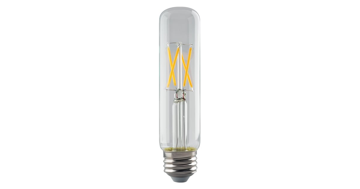 Satco Lighting S8556 Single 4 Watt Vintage Edison Dimmable T10 Medium (E26) LED Bulb with 2700K ...